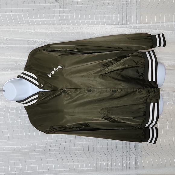 Obey | Jackets & Coats | Obey Hooligan Olive Satin Bomber Varsity ...